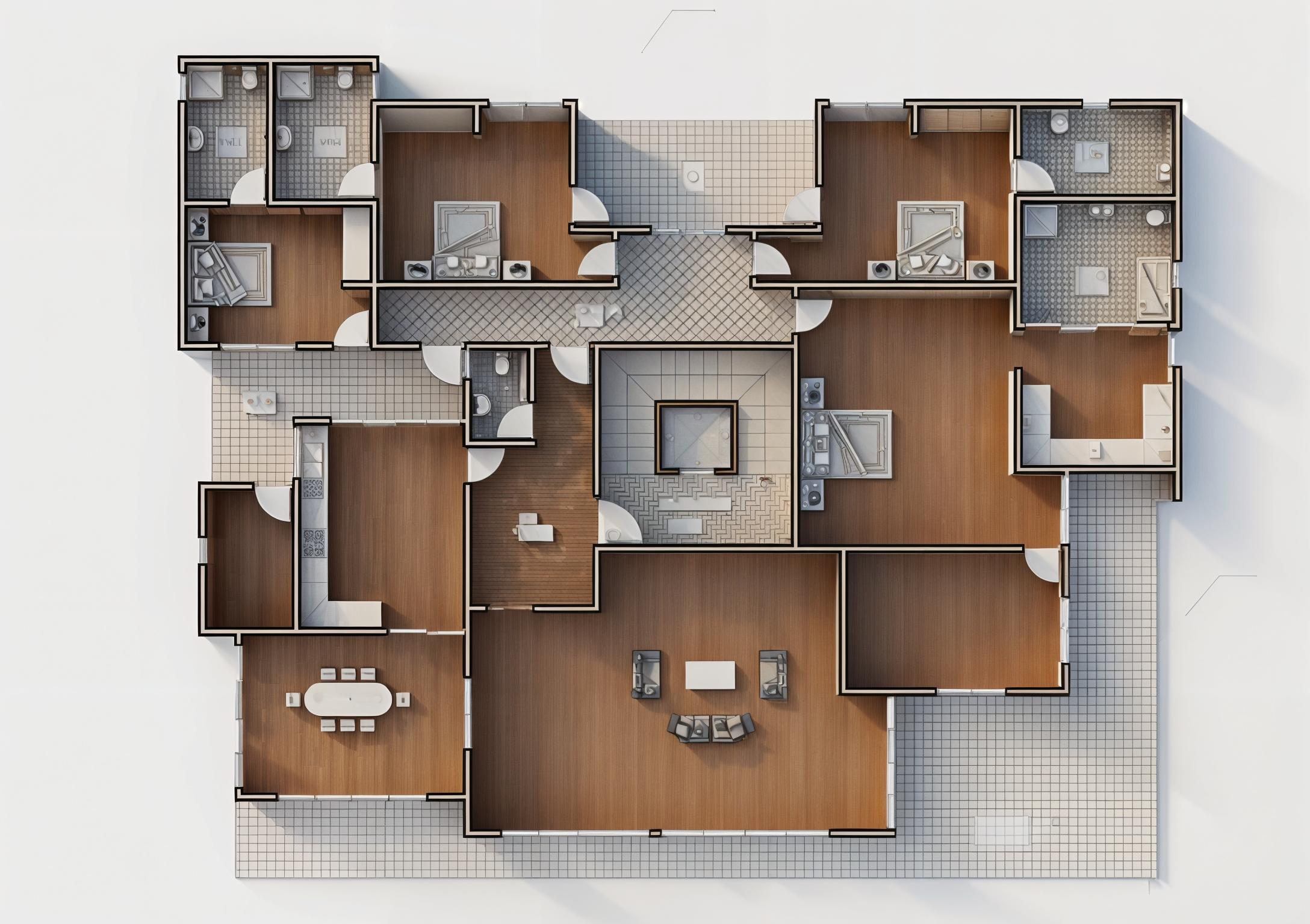 Floor Plan in Real Material style - ReRender AI