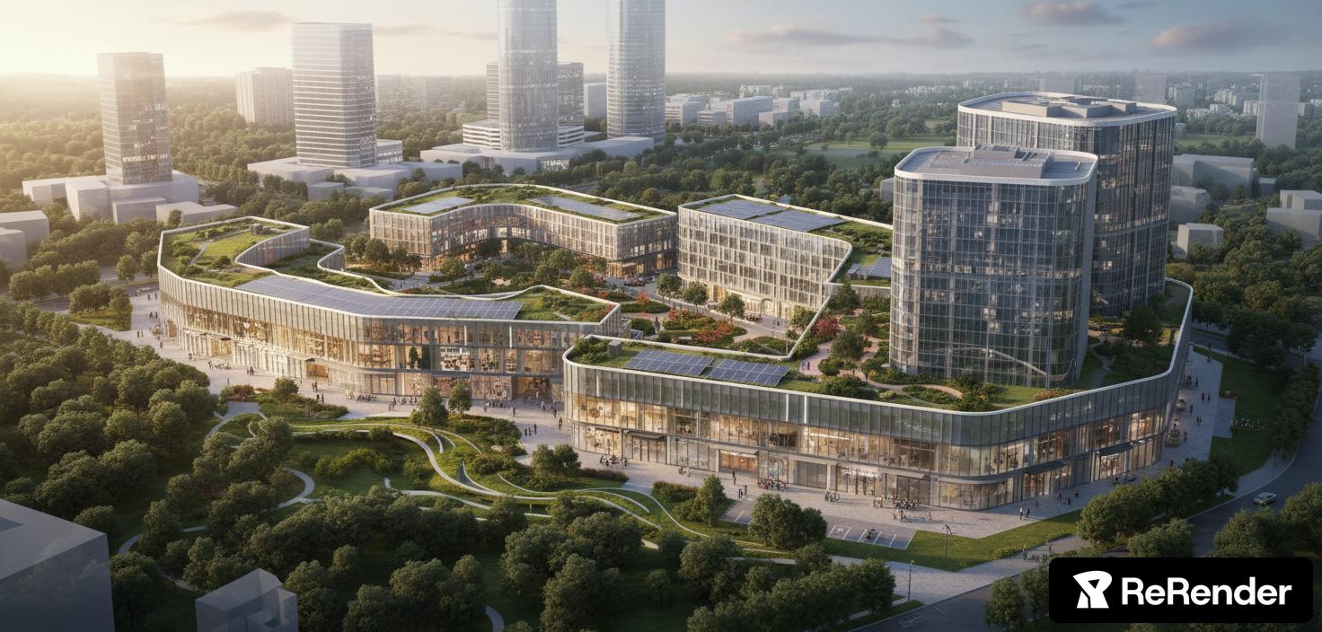 Shopping Mall in Smart City style - ReRender AI