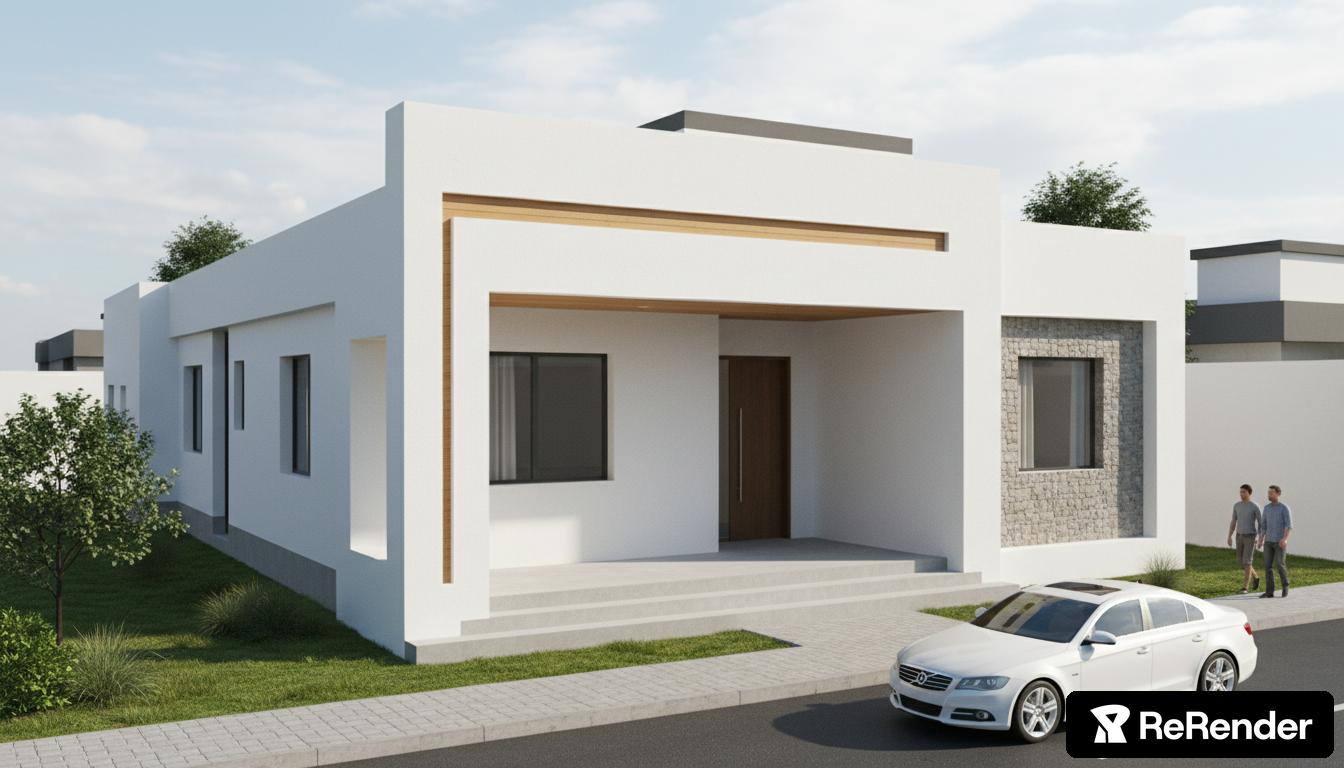 Single Family Home in Sleek International style - ReRender AI